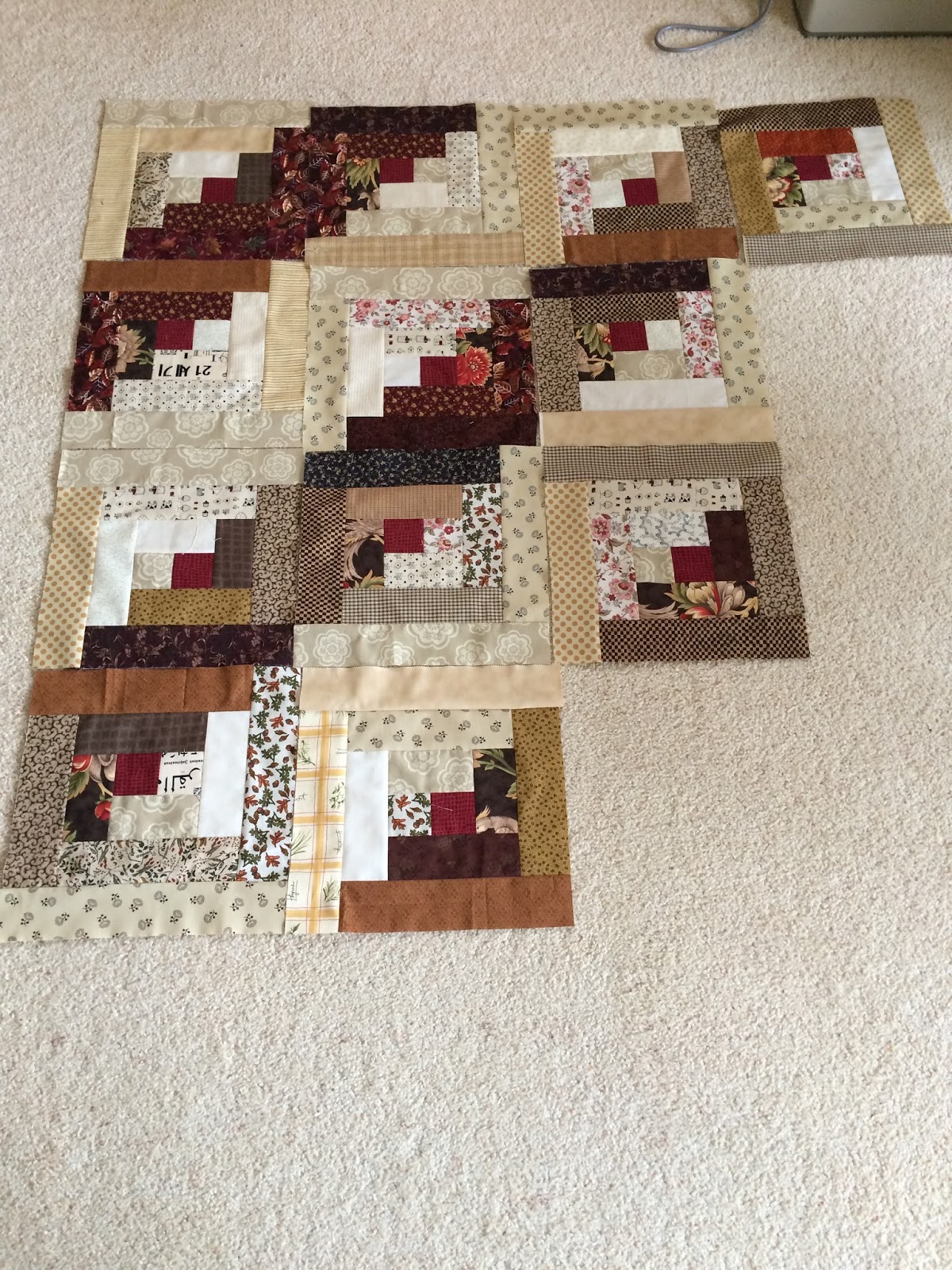 Mother Patchwork: Autumn log cabin blocks