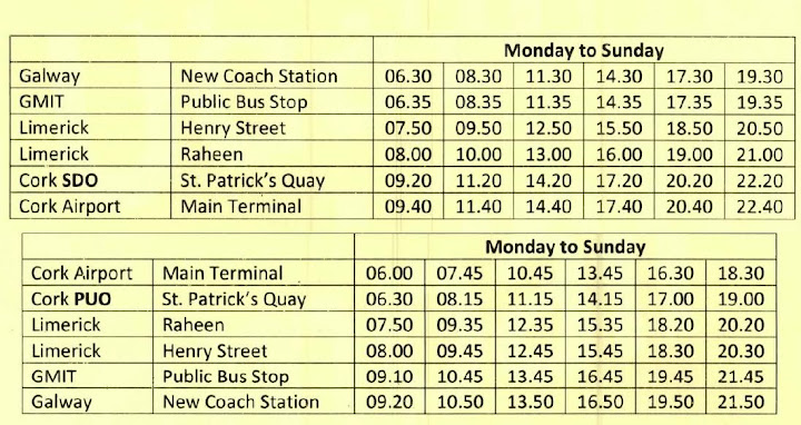 Galway Public Transport News: Galway To Cork Express bus service - from ...