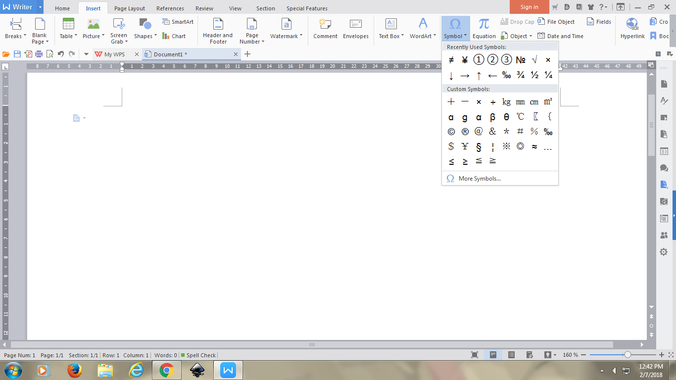 Modul IT: Cara Penggunaan Symbol di WPS Writer