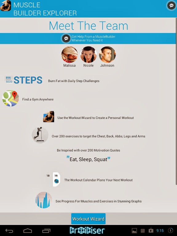Muscle Builder is an app by Bodybuilders to help you build muscles