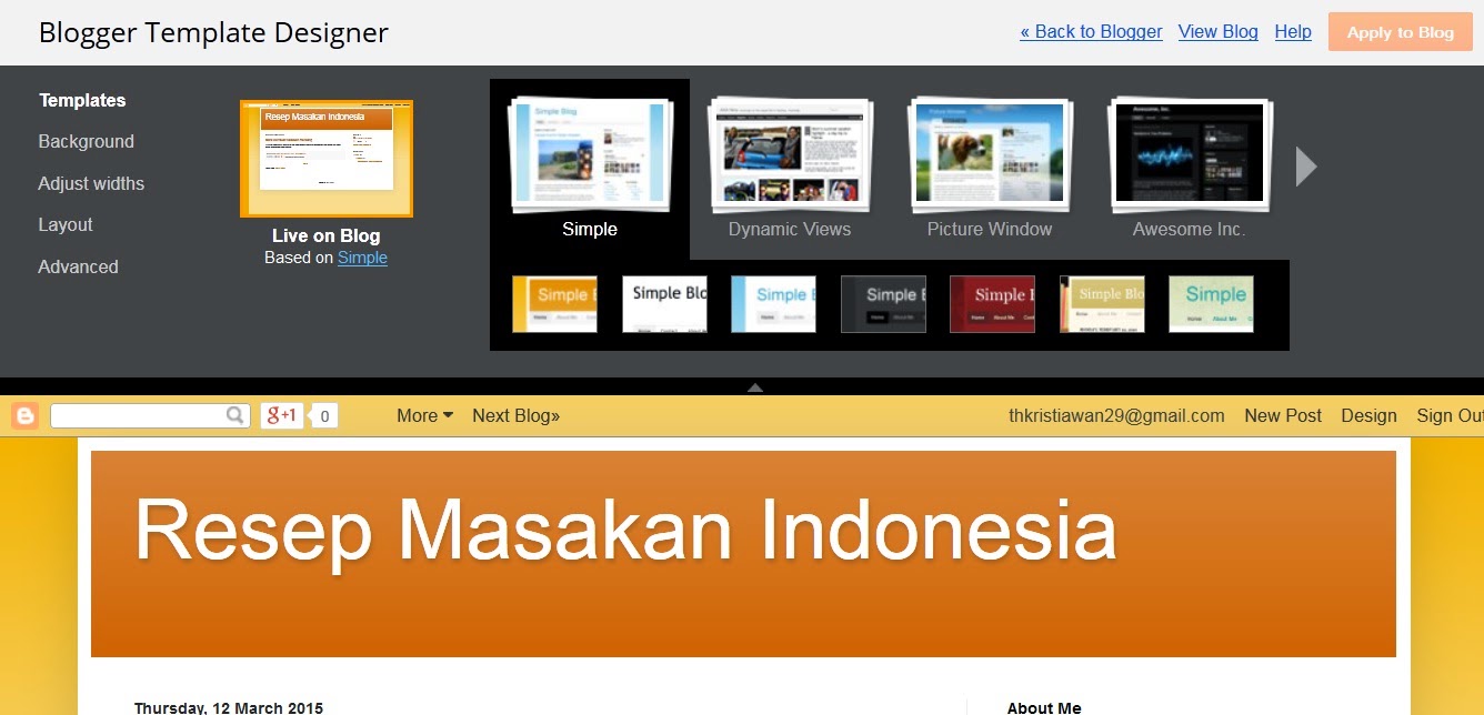Cara Mendesain Tampilan Blog di Blogger - Panduan Blogger