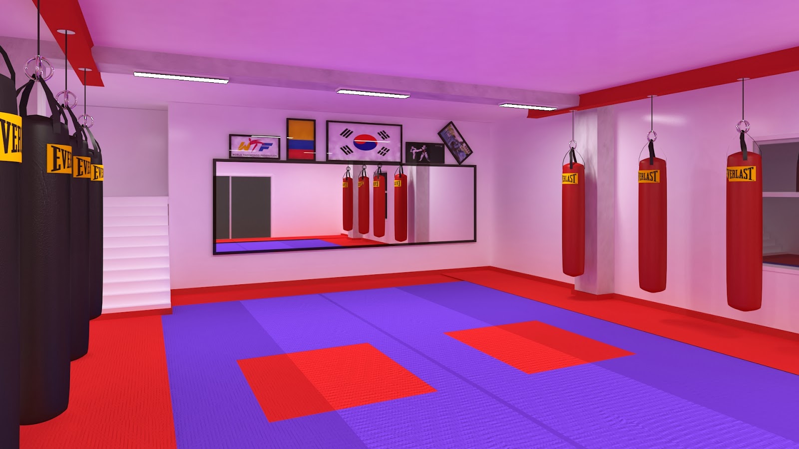 Studio 3D Design: DISEÑO DE INTERIORES DOJO TAEKWONDO