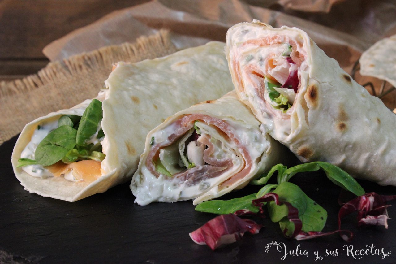 JULIA Y SUS RECETAS: Wraps de salmón ahumado