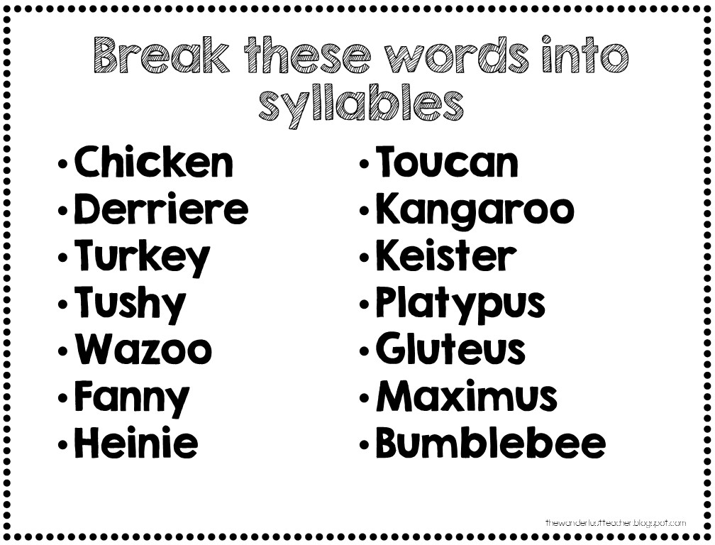 The Wanderlust Teacher: The 6 Syllable Types.... with animal rears!