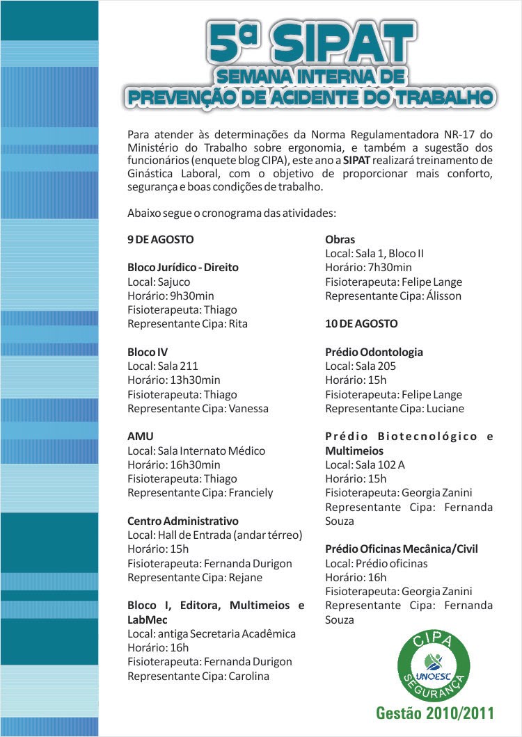 Cipa Unoesc Joaçaba: 5ª SIPAT