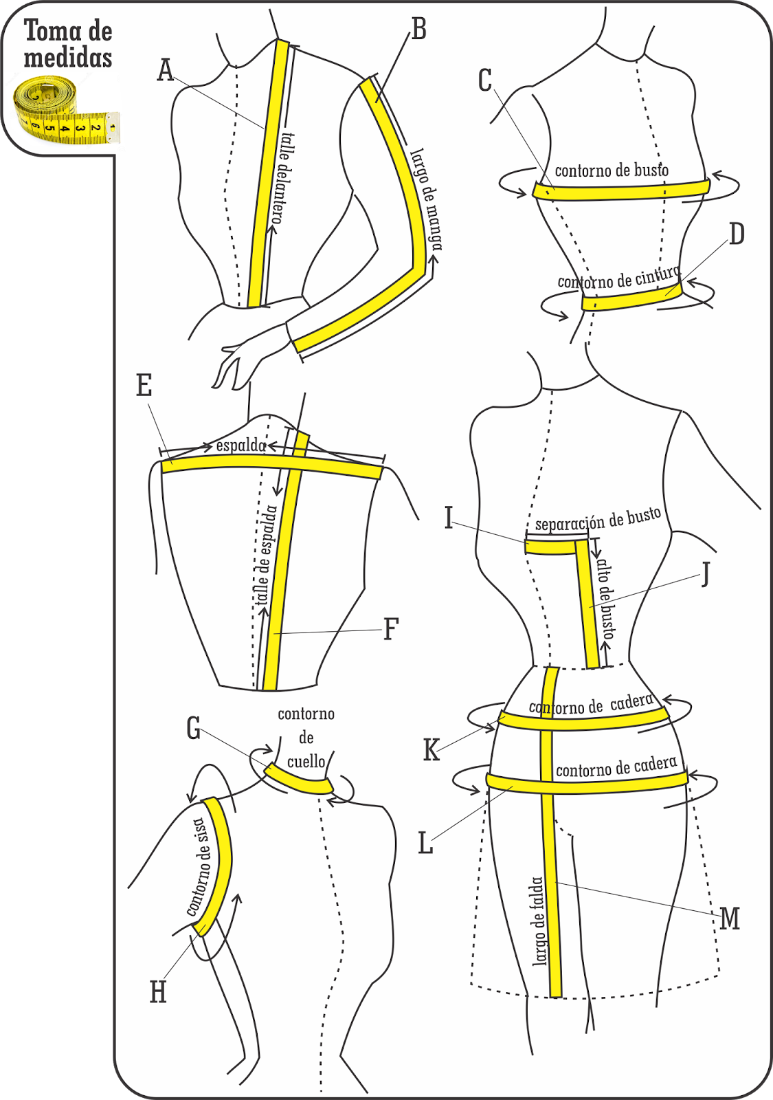 Diseño y Costura: Bases Principales del corte, Toma de Medidas