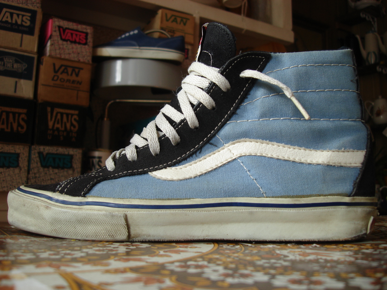 theothersideofthepillow: vintage VANS bones brigade sk8-HI 2-tone blue ...