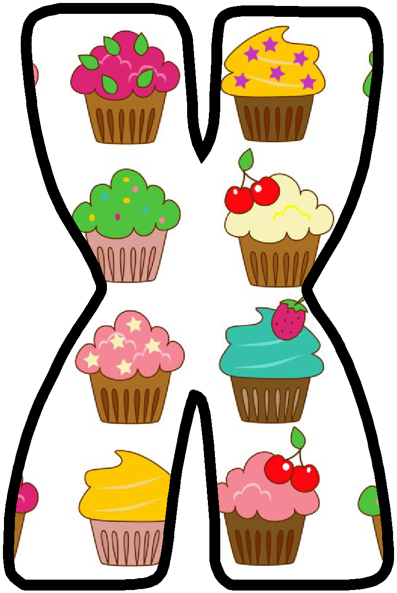 Abecedario con Cupcakes Grandes. Alphabet with Big Cupcakes. - Oh my ...