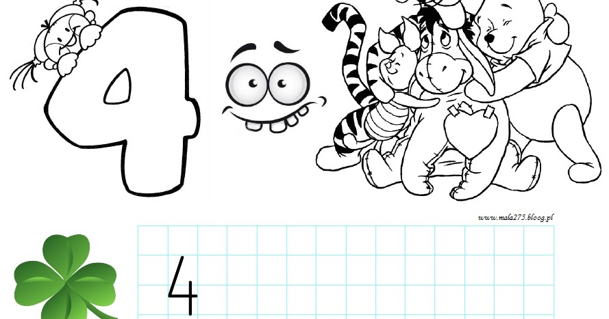 BLOG EDUKACYJNY DLA DZIECI: CYFRA 4 - KARTY PRACY