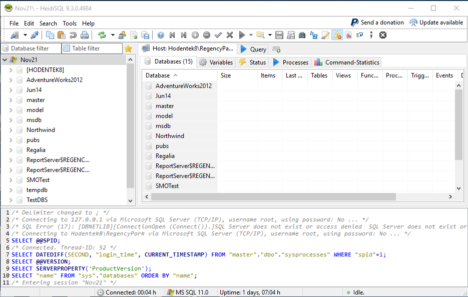 Hodentek: HeidiSQL is a very useful Open Source client to SQL Server