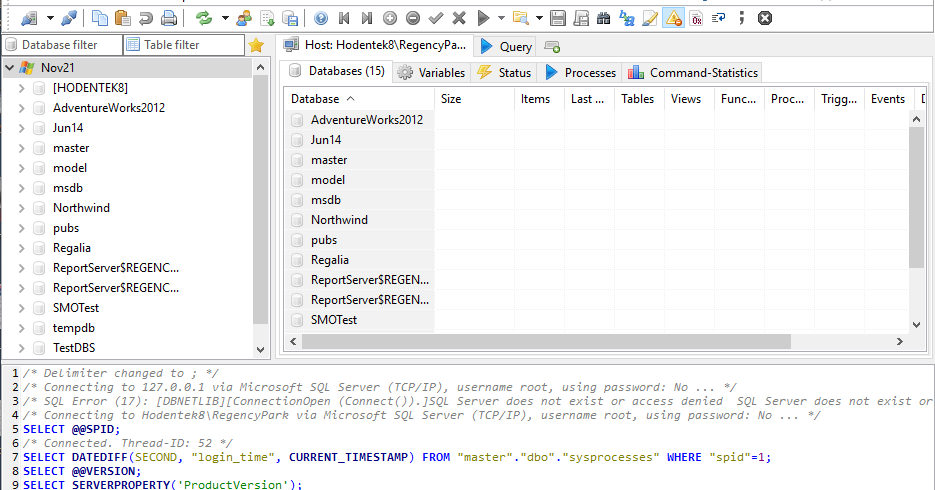 Hodentek: HeidiSQL is a very useful Open Source client to SQL Server