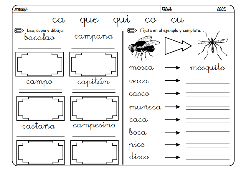REGLA ORTOGRÁFICA "CA, QUE, QUI, CO, CU"