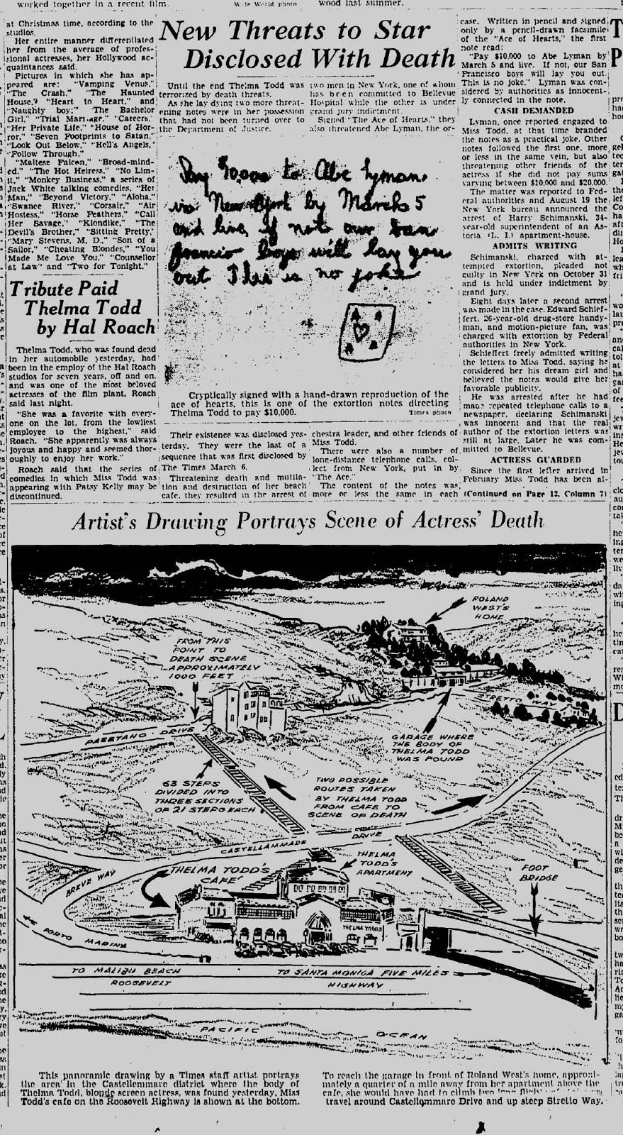 Thelma Todd: Death Of Thelma Todd: Los Angeles Times