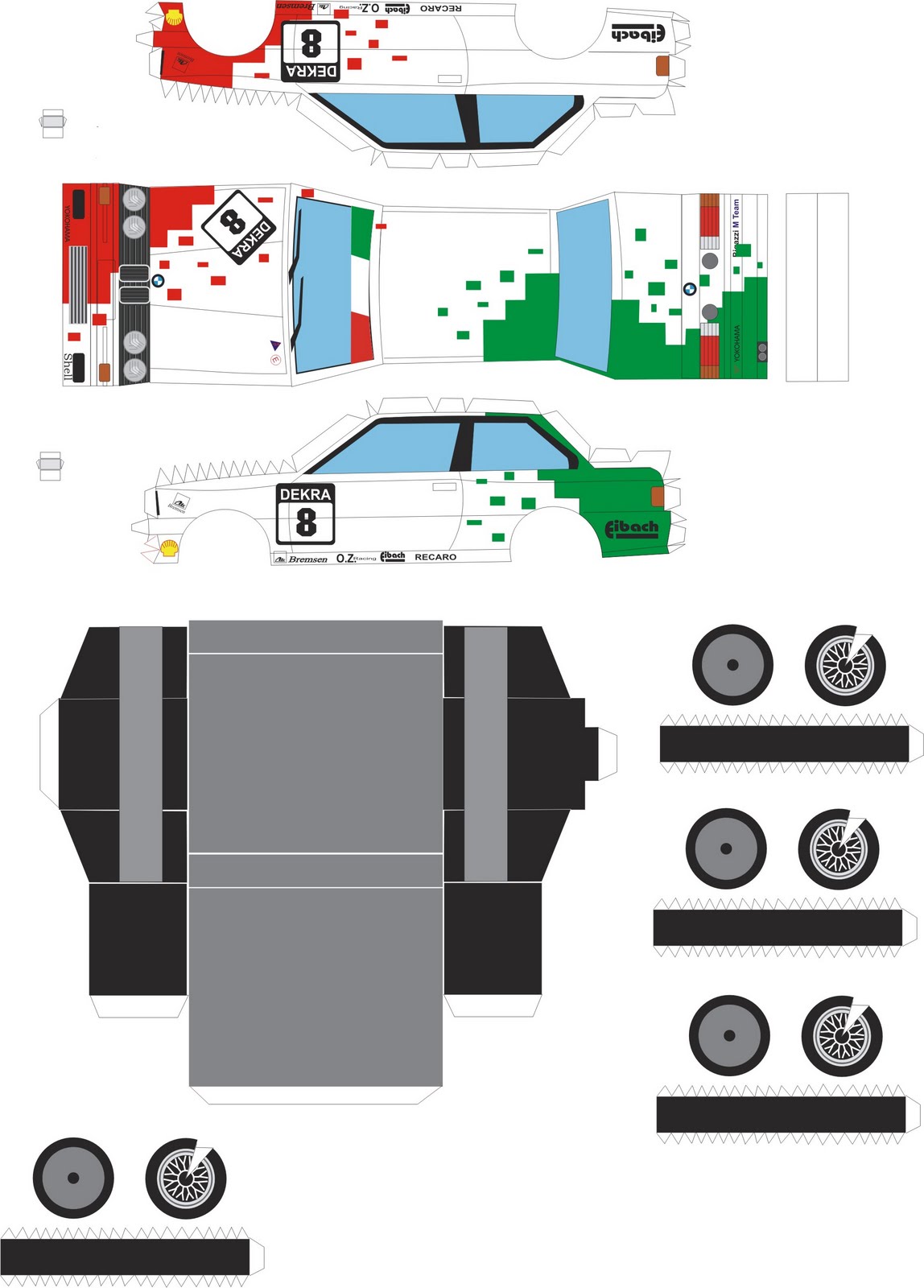 SP. Papel Modelismo: PaperCraft BMW M3 E30 DTM - BMW Paper