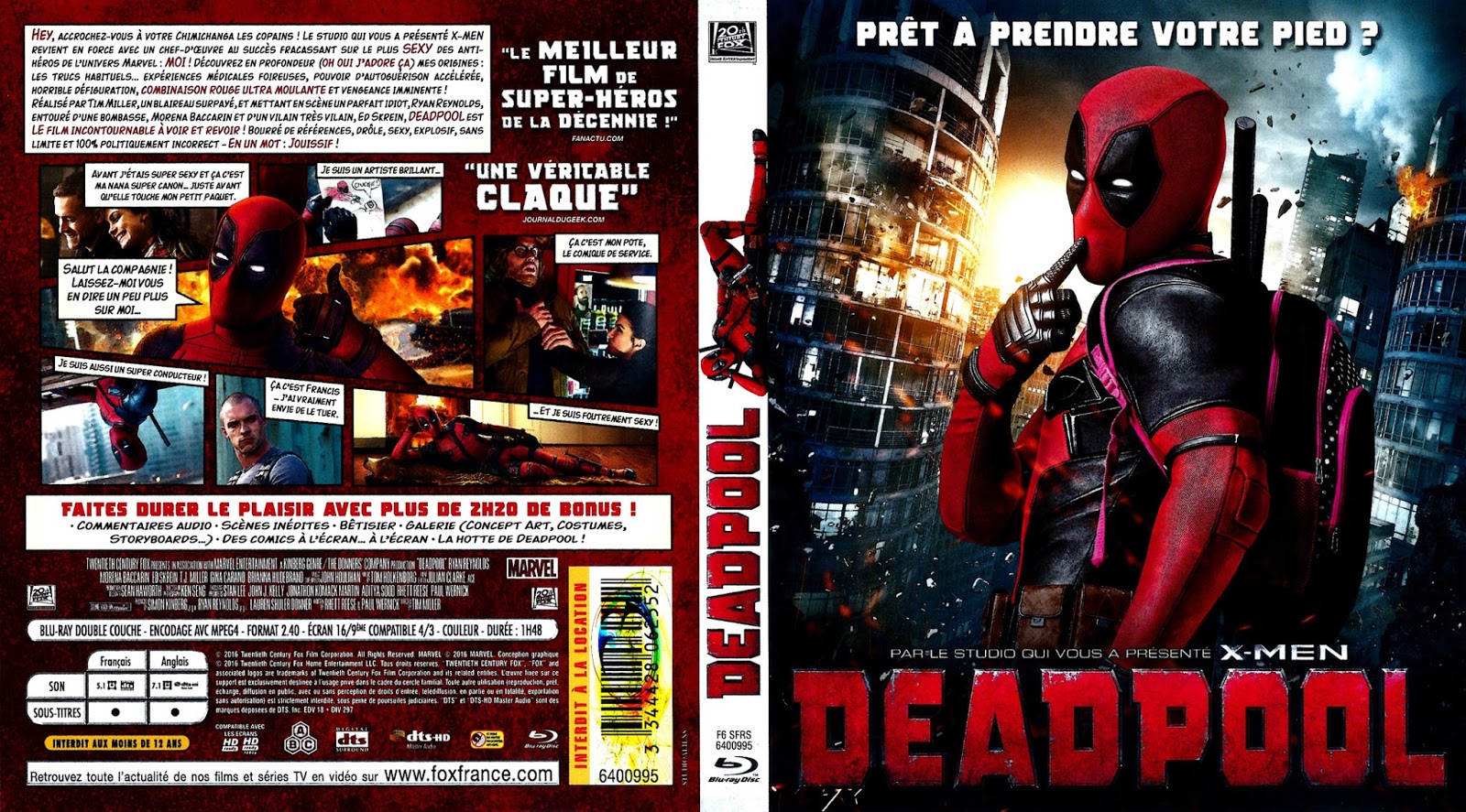 BLU-RAY JAQUETTES BLU-RAY: Deadpool