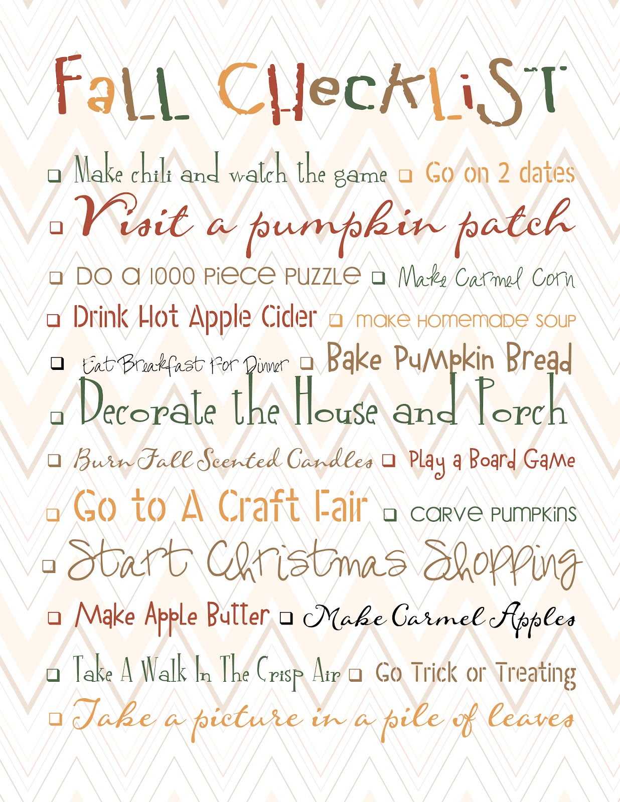 Oh SO Delicioso!: Fall Checklist {Free Printable}