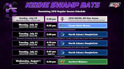 Keene Swamp Bats 2018 Diary