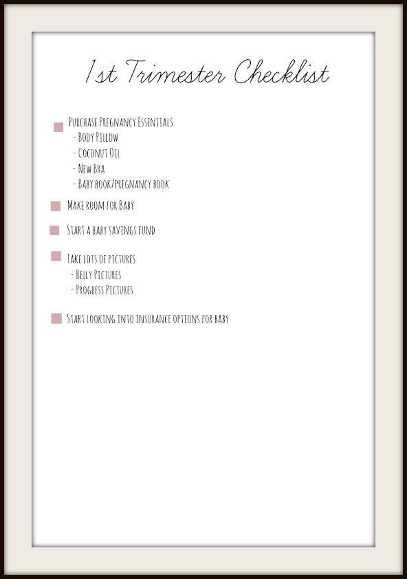 The Crazy Collards: 1st Trimester Checklist!