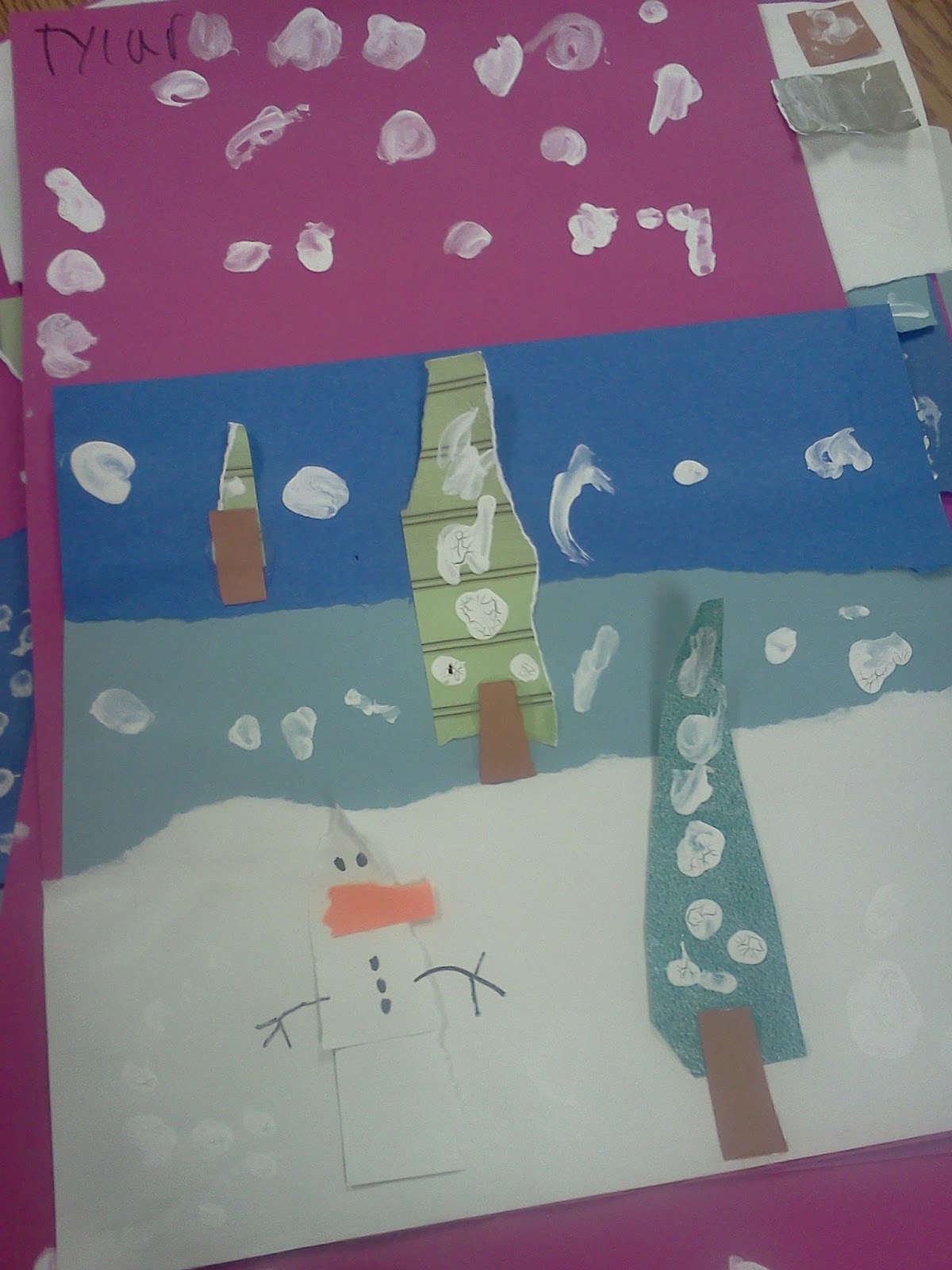 Art Julz: Snow Friends Winter Landscape Collage