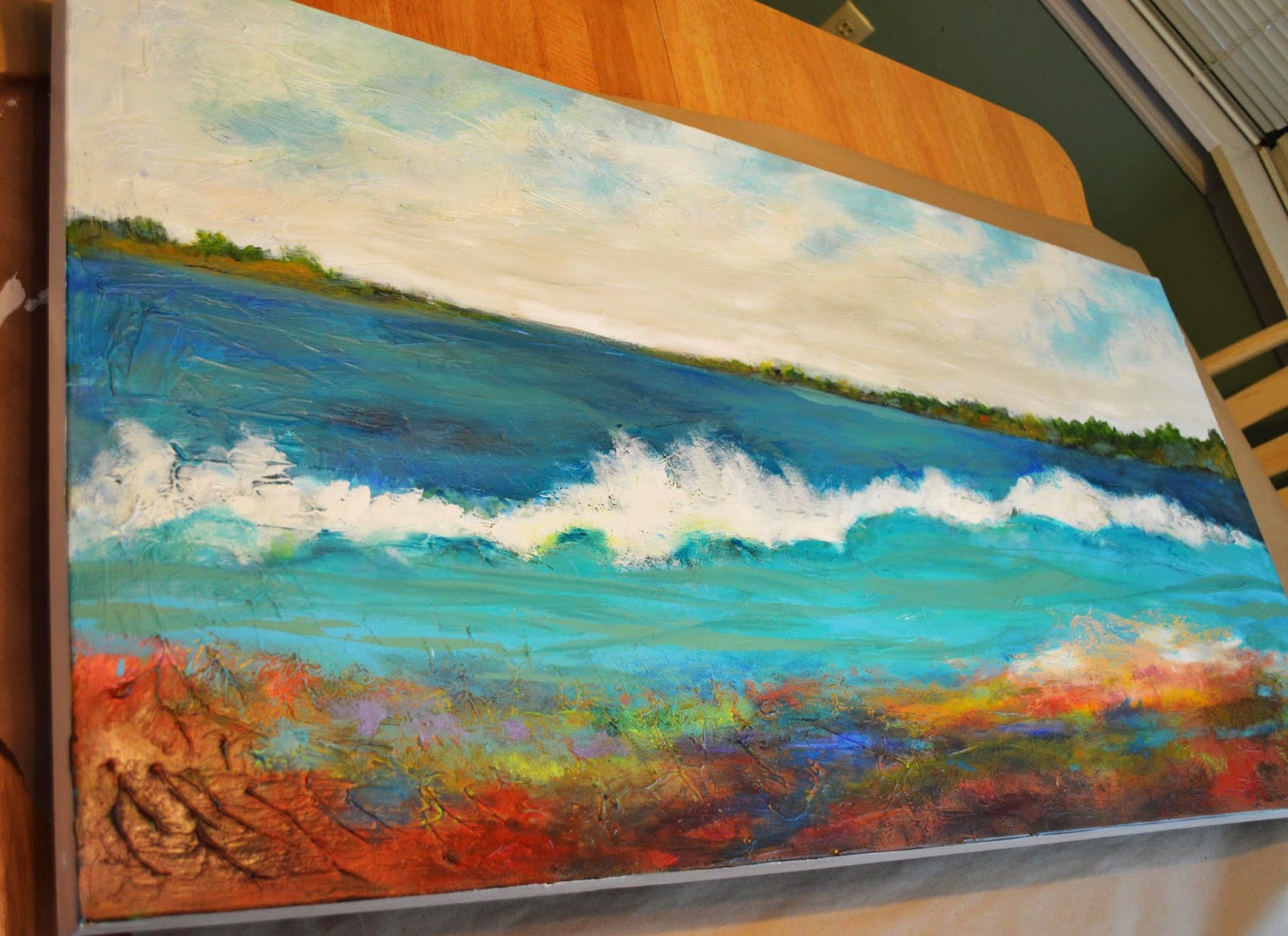 .: Just Completed This Large Beach Surf Abstract Painting