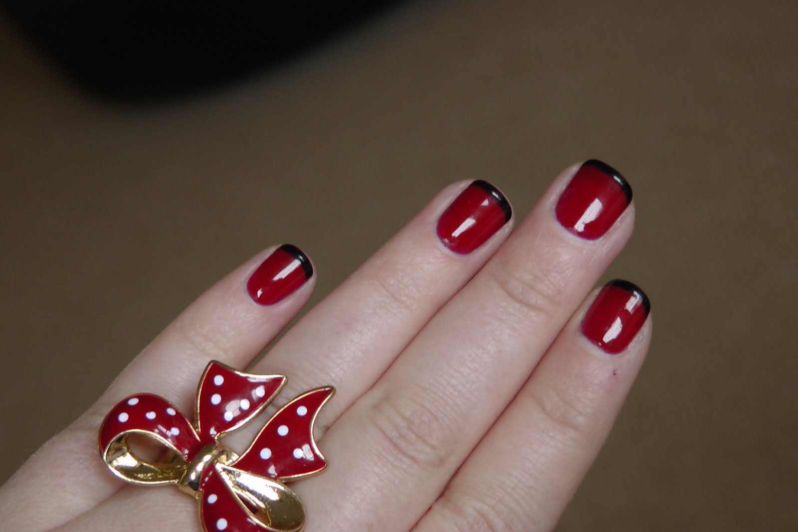 Beauty Blogging Blonde: NOTD: Black & Red French Manicure Beauty Blogging Blonde: NOTD: Black & Red French Manicure