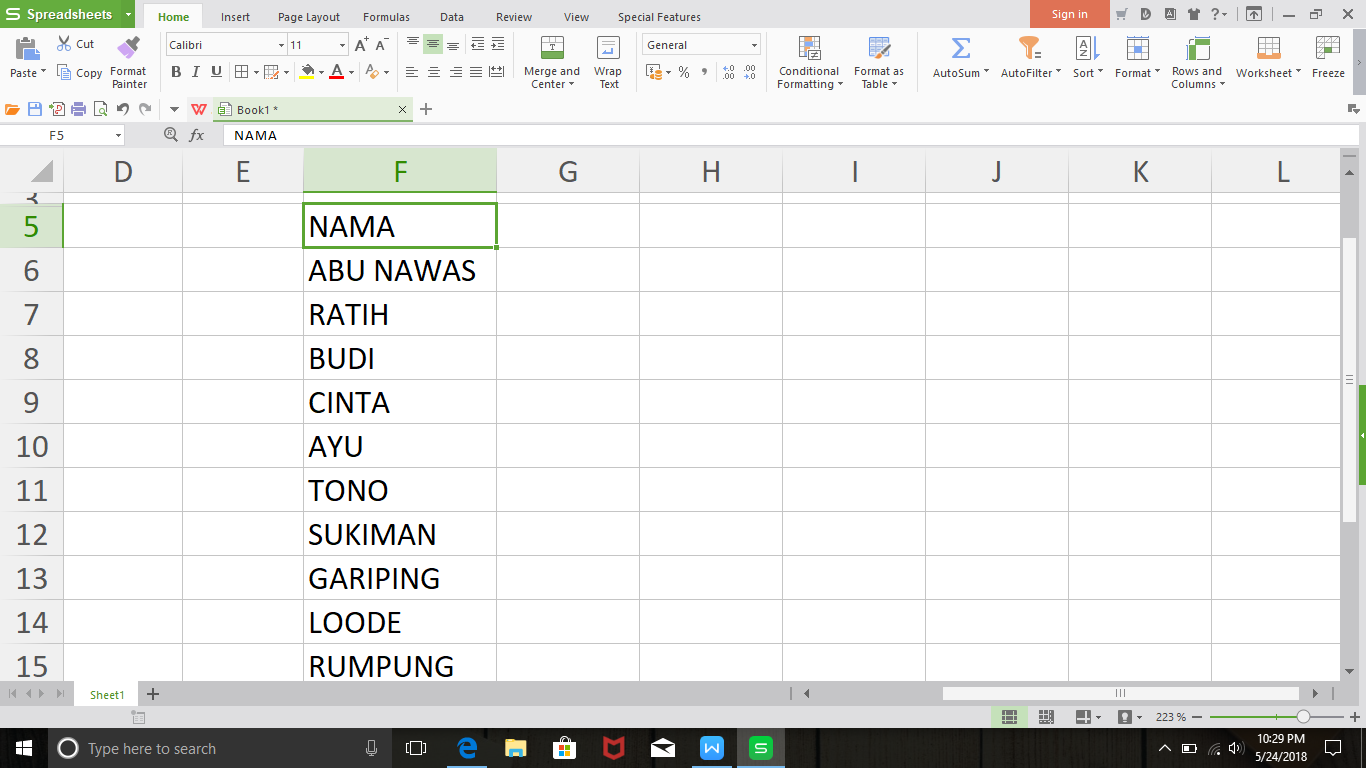 CARA MENGURUTKAN NAMA DI WPS Spreadsheet ~ Tutorial WPS Office
