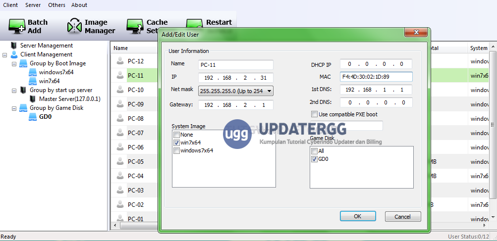 Cara Tambah Image Diskless Cyberindo