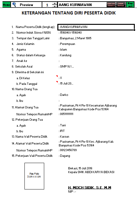 RAPORT SMK KTSP EXCEL