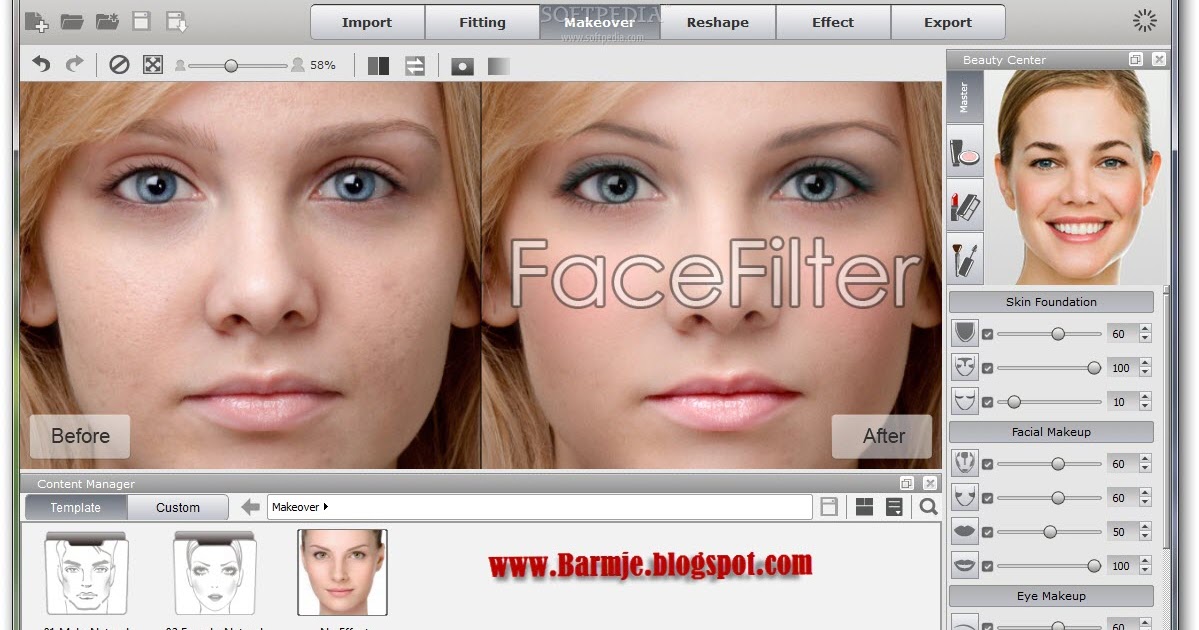 برنامج FaceFilter Studio 3.02.1506.1 لتحسين صور الوجه والتعديل عليه