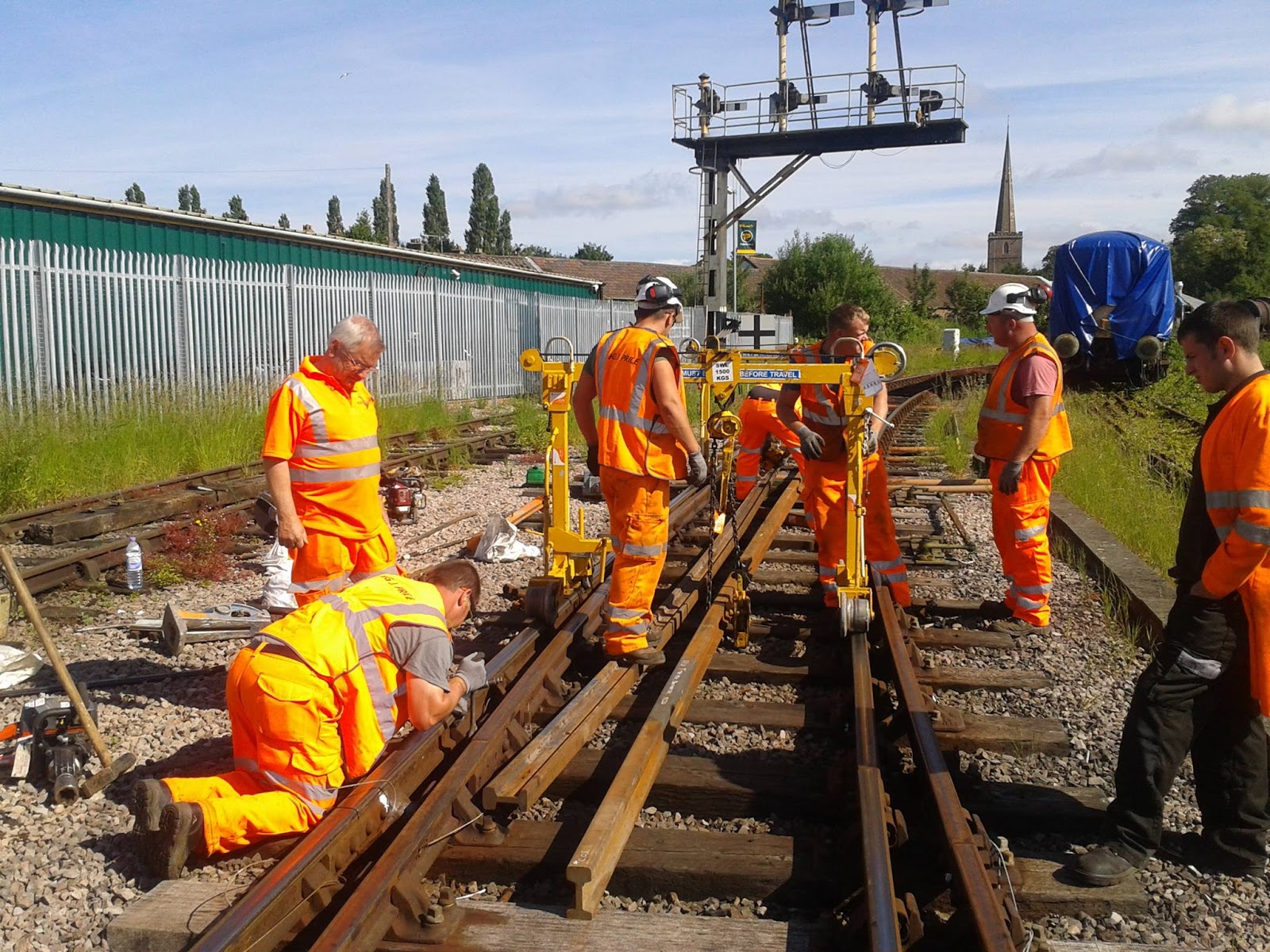 Dean Forest Railway - Permanent Way Gang.: Pointwork and greasers.