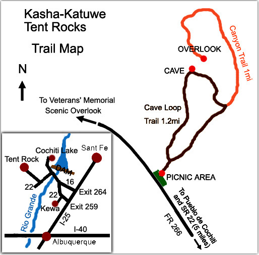 뉴멕시코 여행 안내: TENT ROCK 내셔널 모뉴먼트