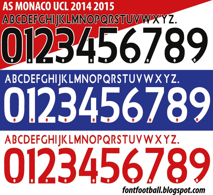 FONT FOOTBALL: Font Vector AS Monaco UCL 2014 2015 Kit