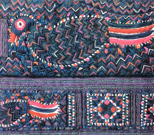 FolkCostume&Embroidery: Folded cloth applique of the Hmu [Miao] in ...