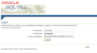 Oracle iSQL*Plus Overview ~ Defron.org: Technology, Security, Privacy