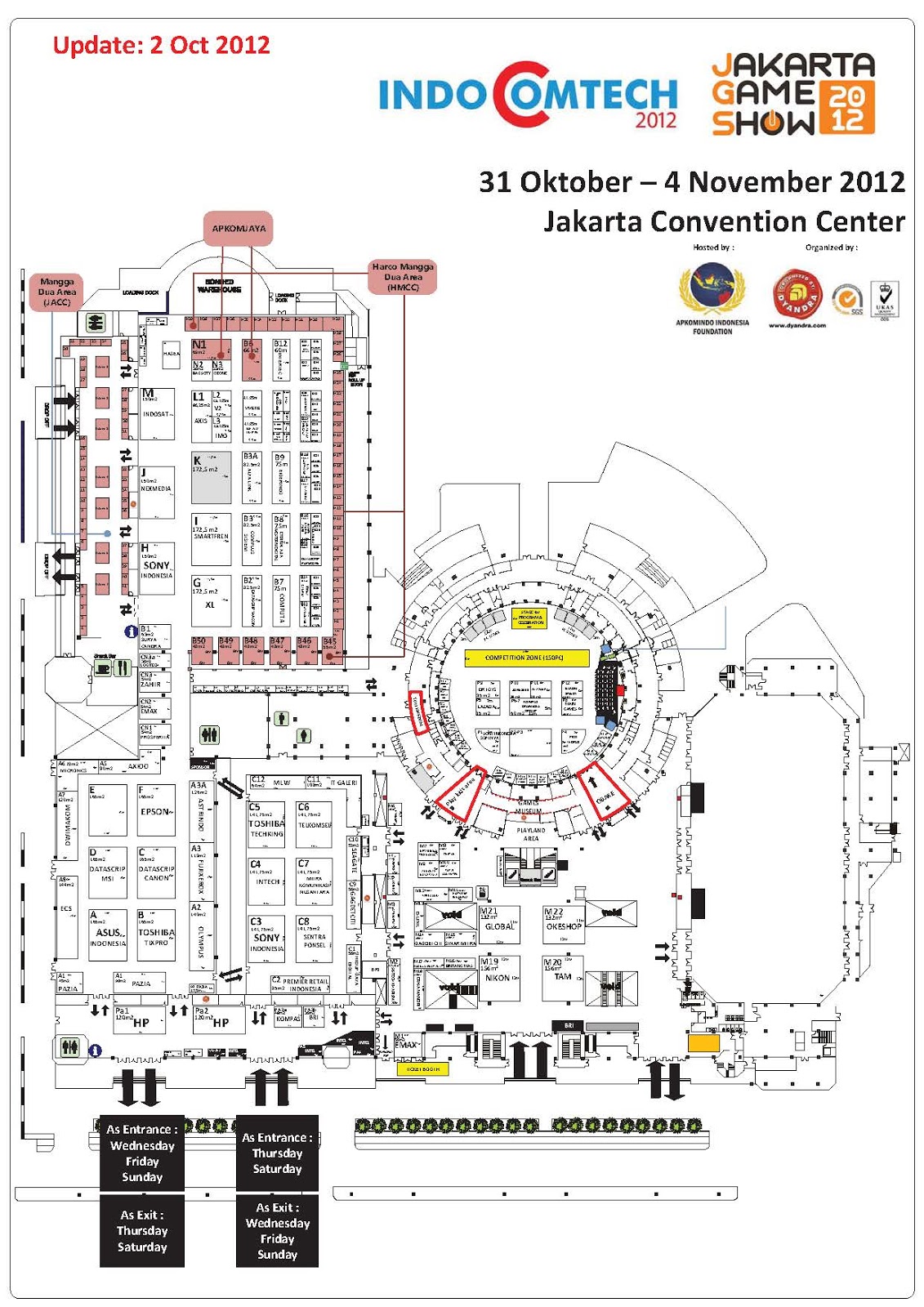 Denah Floorplan Indocomtech – Jakarta 2012 ~ Tech Titan Indonesia