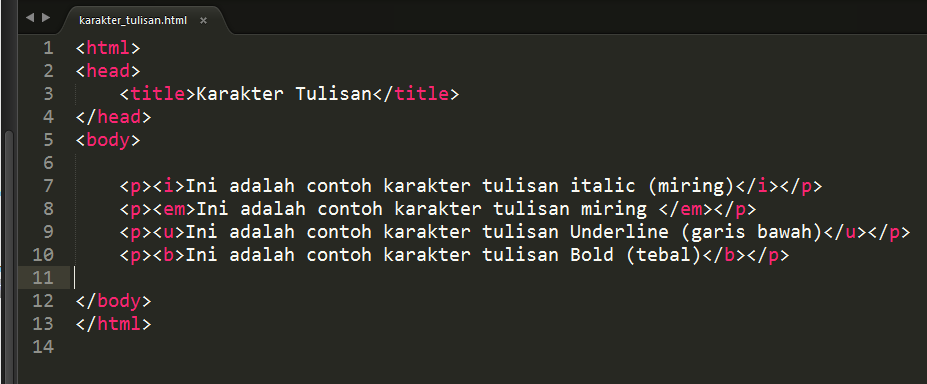 Cara Mengatur Karakter Huruf di HTML - BACA CODING