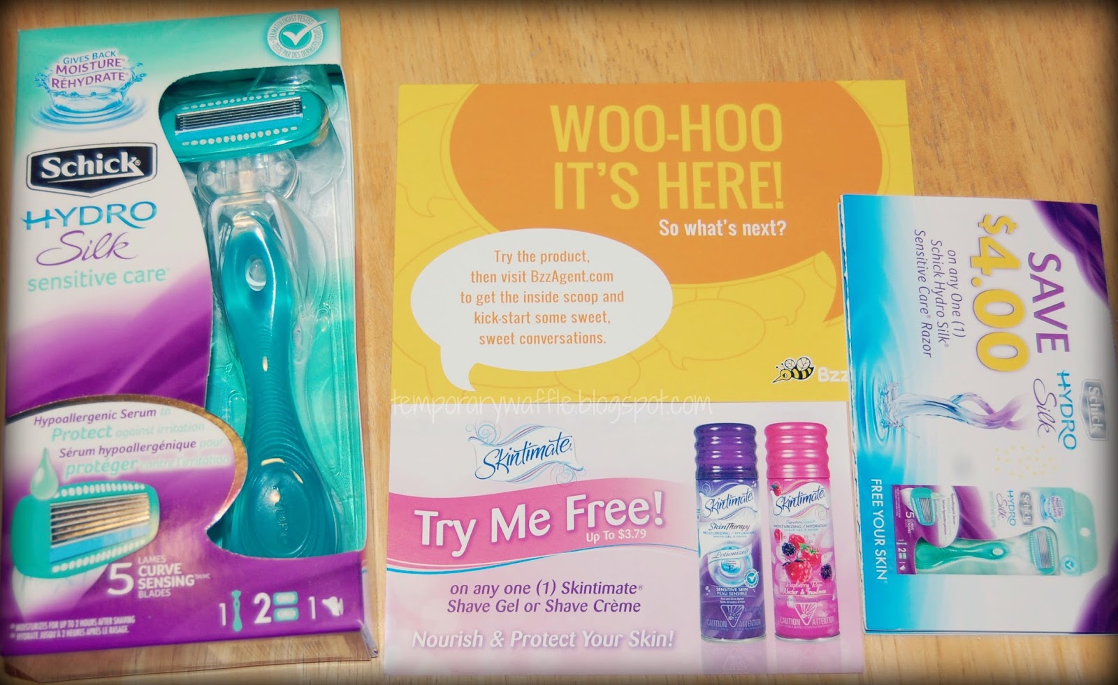Temporary Waffle: Schick Hydro Silk Shaver +Skintimate Shaving Cream Review