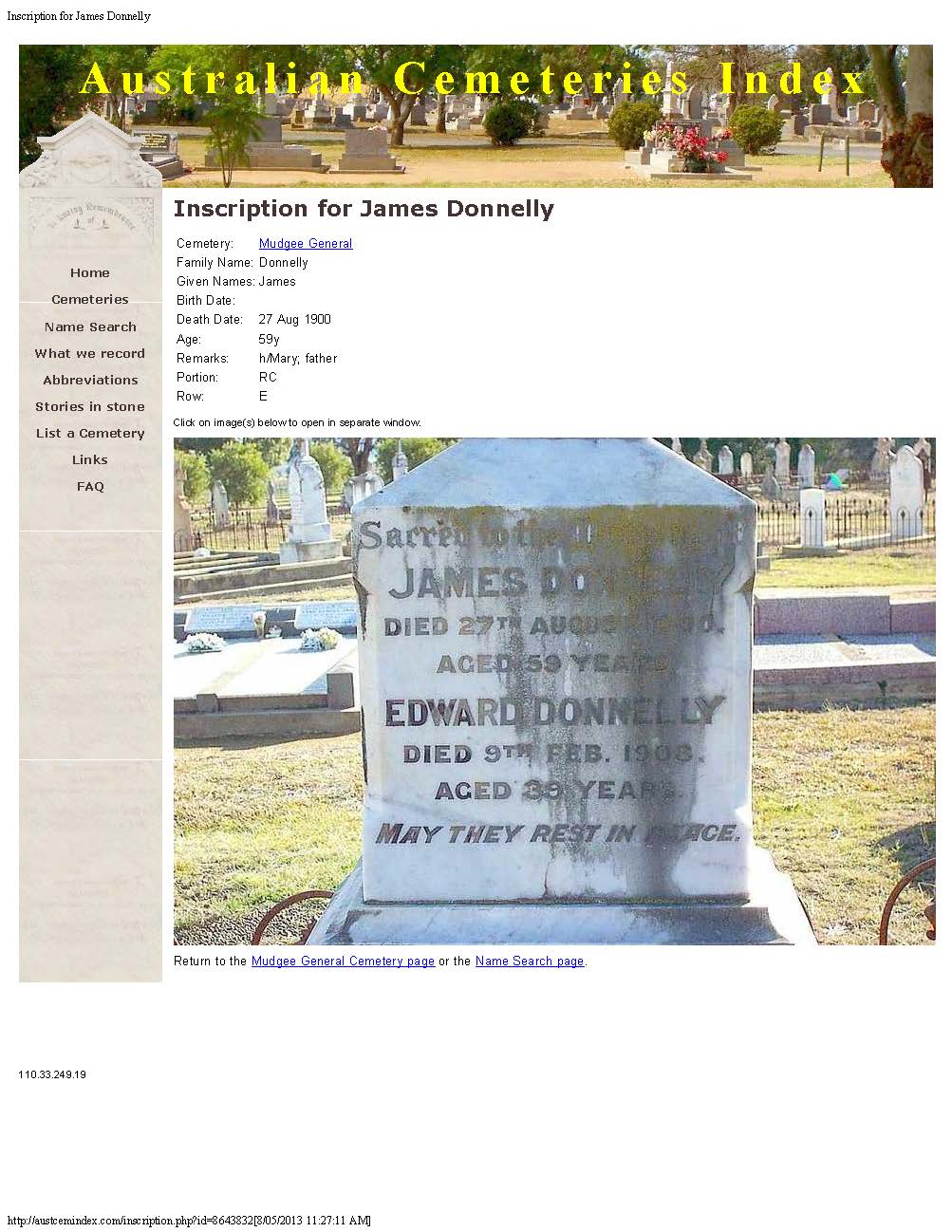 Website Wednesday - Australian Cemeteries Index
