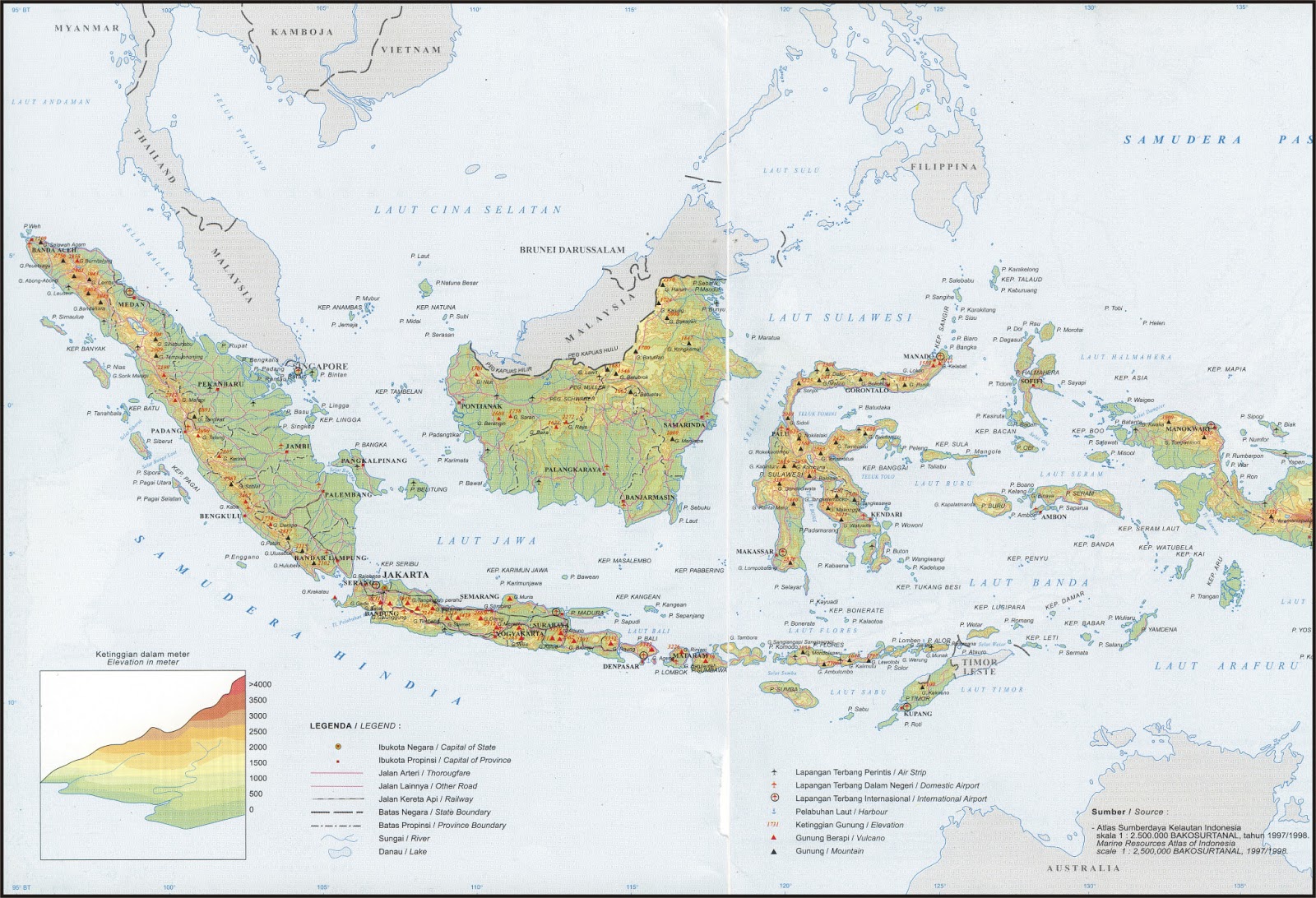 Topografi dan Foto Udara Kebun Kelapa sawit: Peta Indonesia