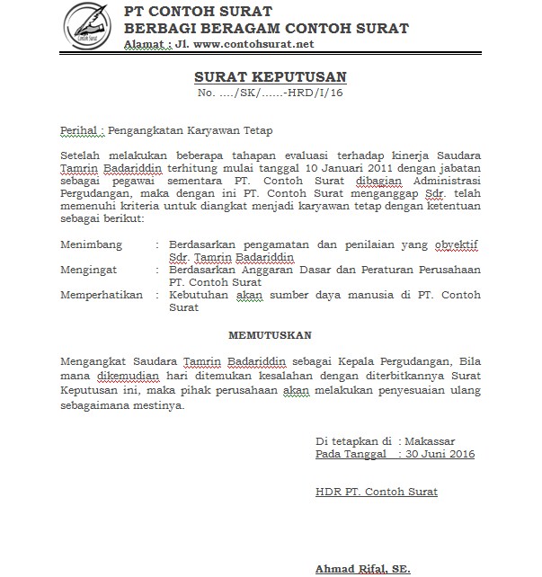 Kumpulan Contoh Surat Resmi Terbaru Dilengkapi Format Word - IDNOffice