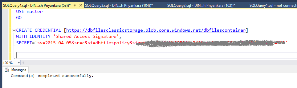 Dinesh's Blog :::: Being Compiled ::::: SQL Server On-Premise Database files maintained in Azure