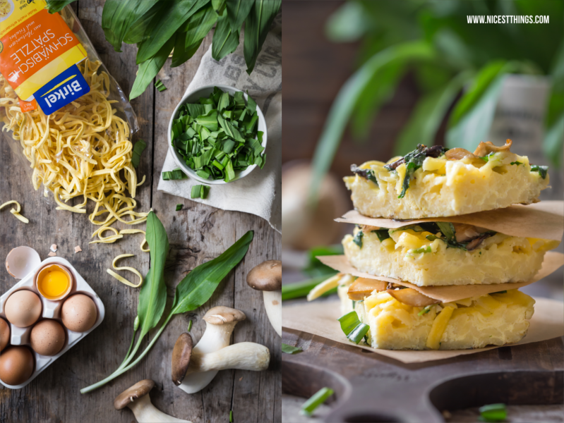 Spätzle Frittata Rezept mit Bärlauch und Pilzen aus dem Backofen ...