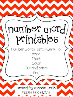 Number Word Printable - Apples and ABC's