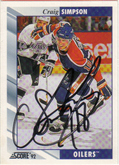 Hell's Valuable Collectibles: Craig Simpson: 4 Autographed Cards