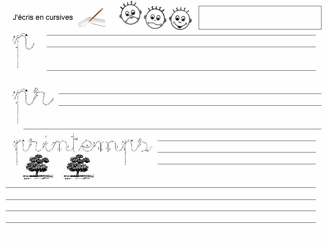 Maternelle: J'écris en cursives : printemps