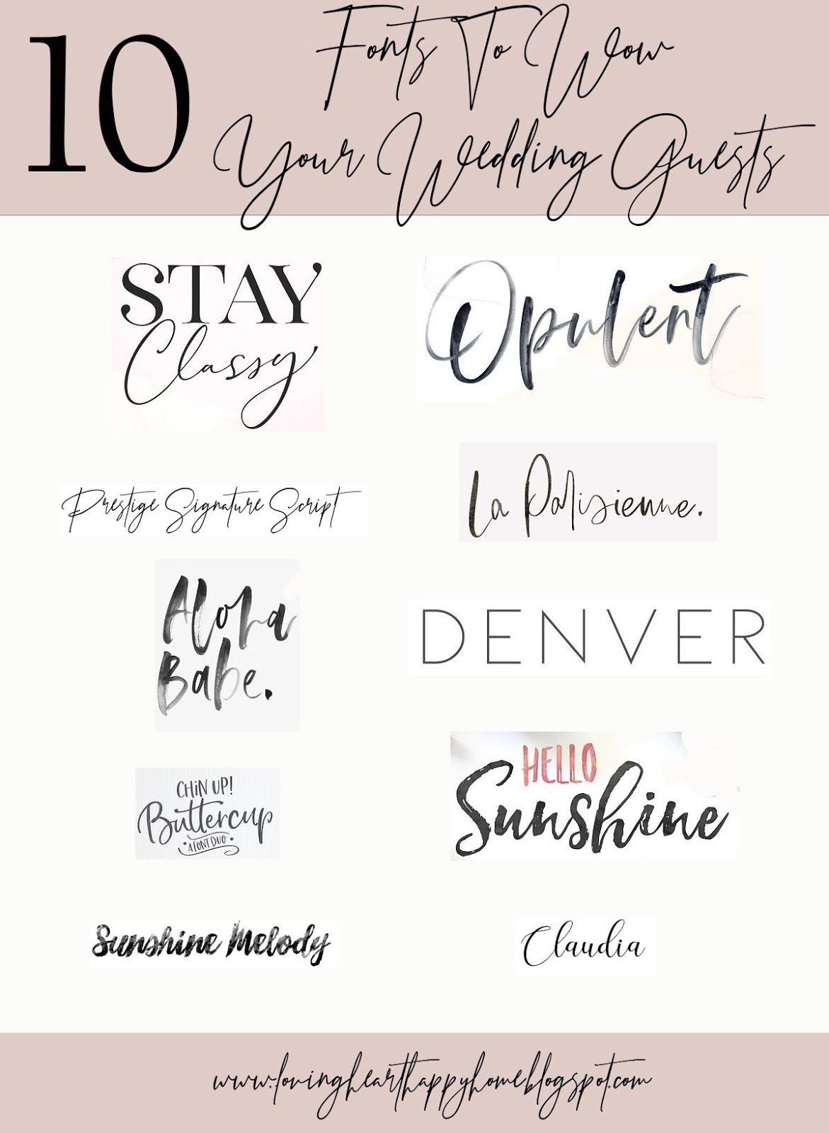 10 Fonts Sure to Wow your Wedding Guests