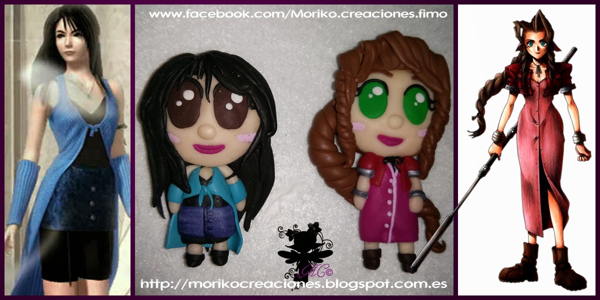 Moriko Creaciones: Broche Aerith y Rinoa - Aerith and Rinoa Brooch ...