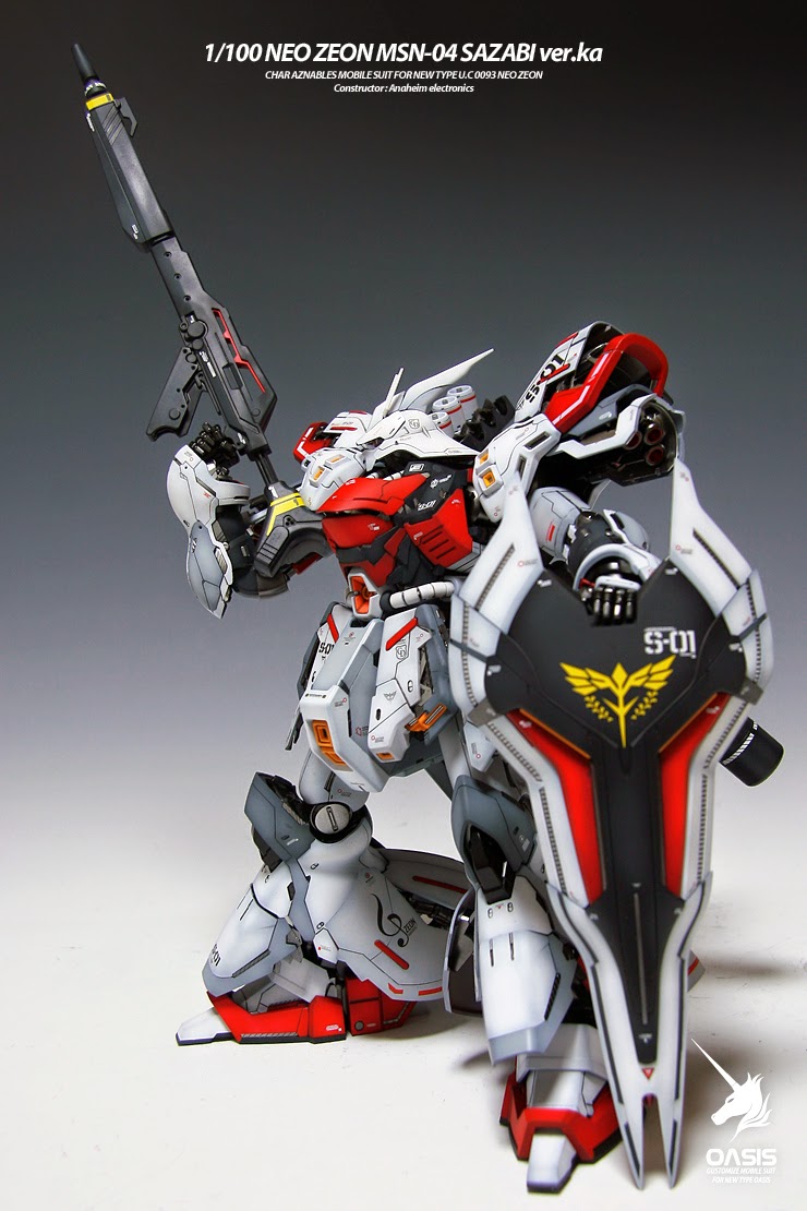 MG 1/100 Sazabi Ver. Ka Red and White - Painted Build