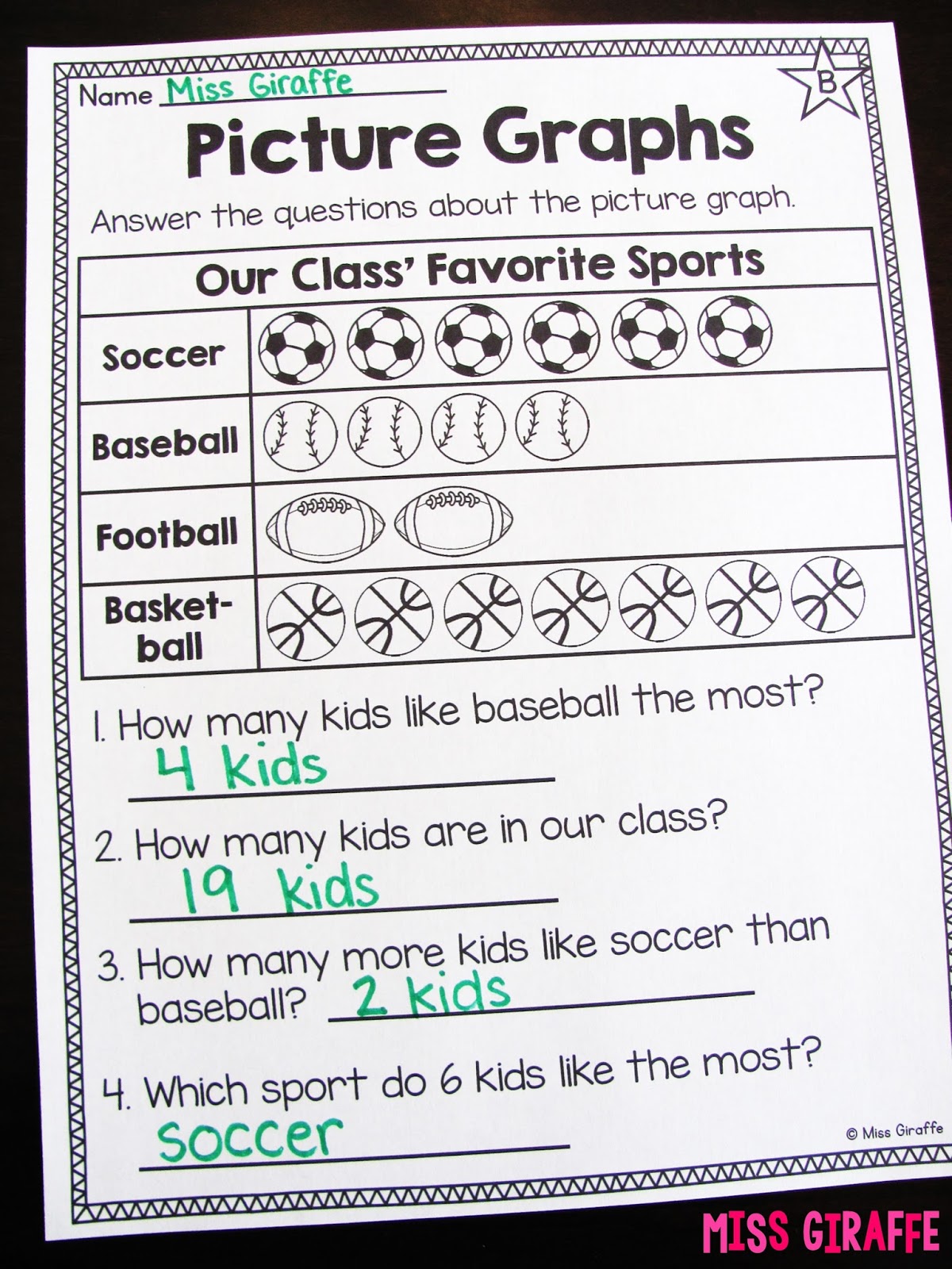 Miss Giraffe's Class: Graphing and Data Analysis in First Grade