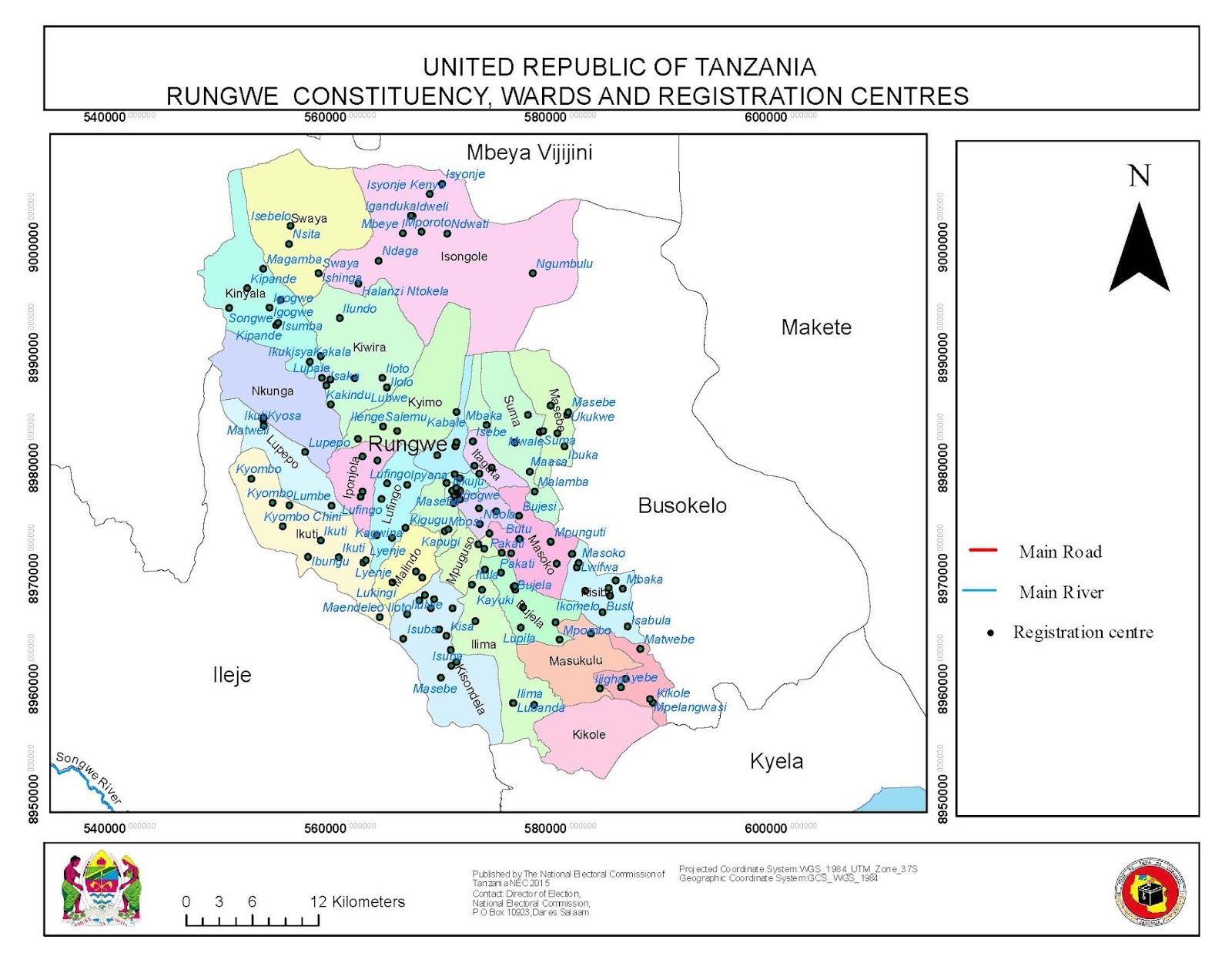 TUME YA TAIFA YA UCHAGUZI TANZANIA: MBEYA - RAMANI YA MAJIMBO NA VITUO ...